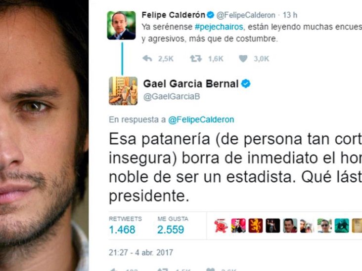 Gael García responde al polémico tuit de Felipe Calderón