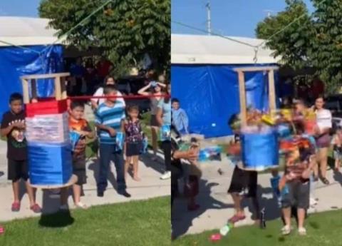 Nueva forma de romper la piñata causa debate en redes